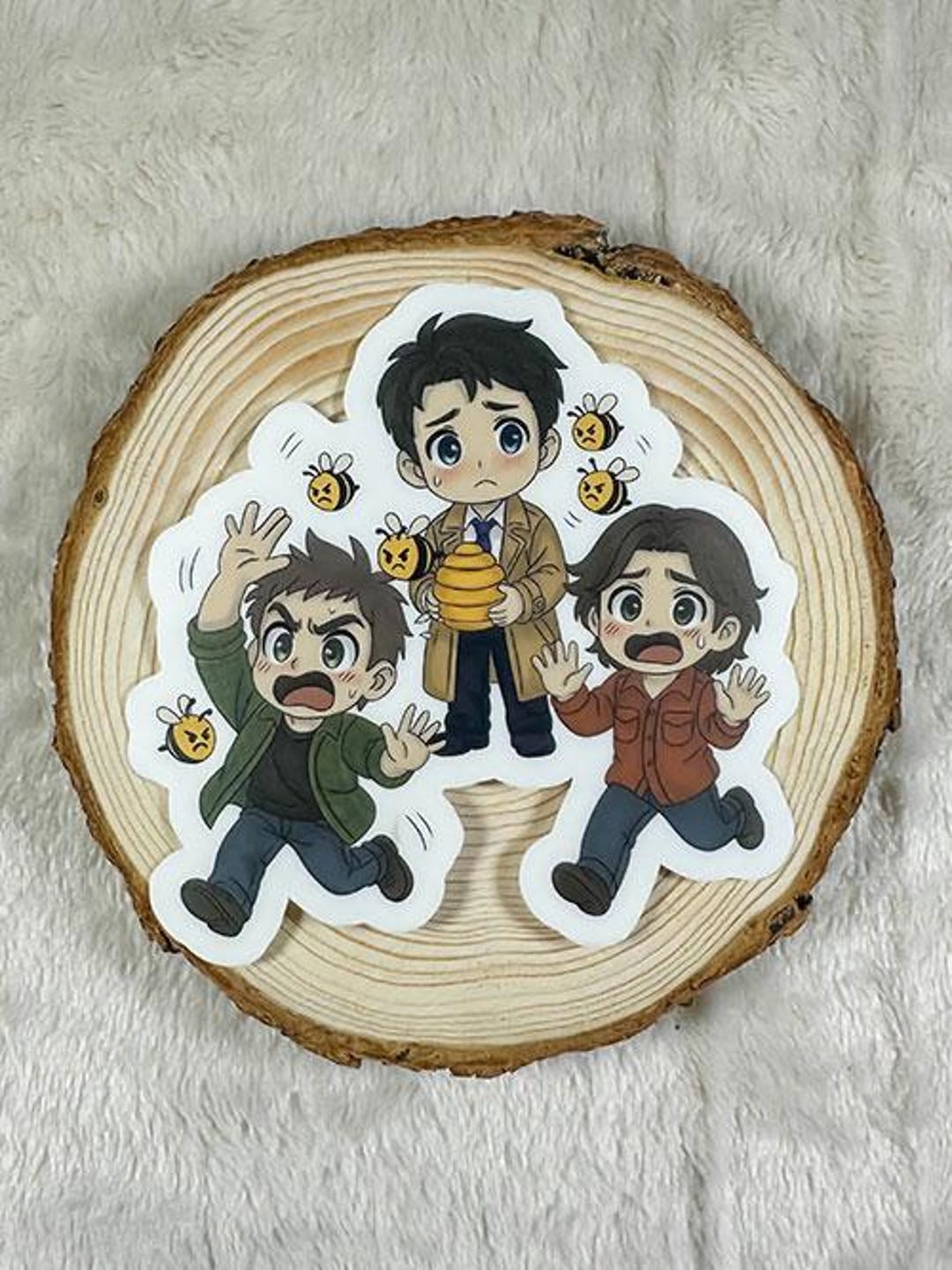 Bee Chaotic Chibi Sticker | Supernatural Castiel Dean Sam Fan Art ...