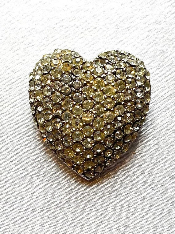 Weiss rhinestone heart brooch - Gem