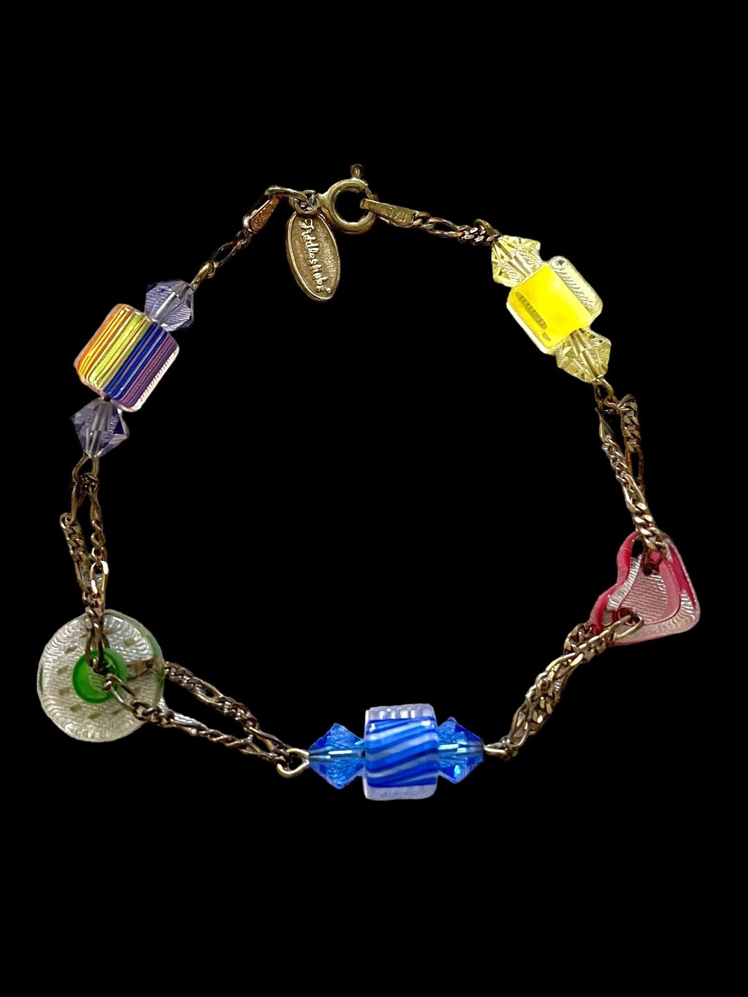 Fiddlesticks Sterling and Art Glass Beads Bracelet - Etsy