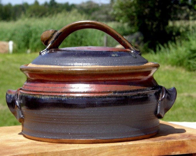 Stoneware Pottery Bakeware Casserole Dish Small Red and - Etsy