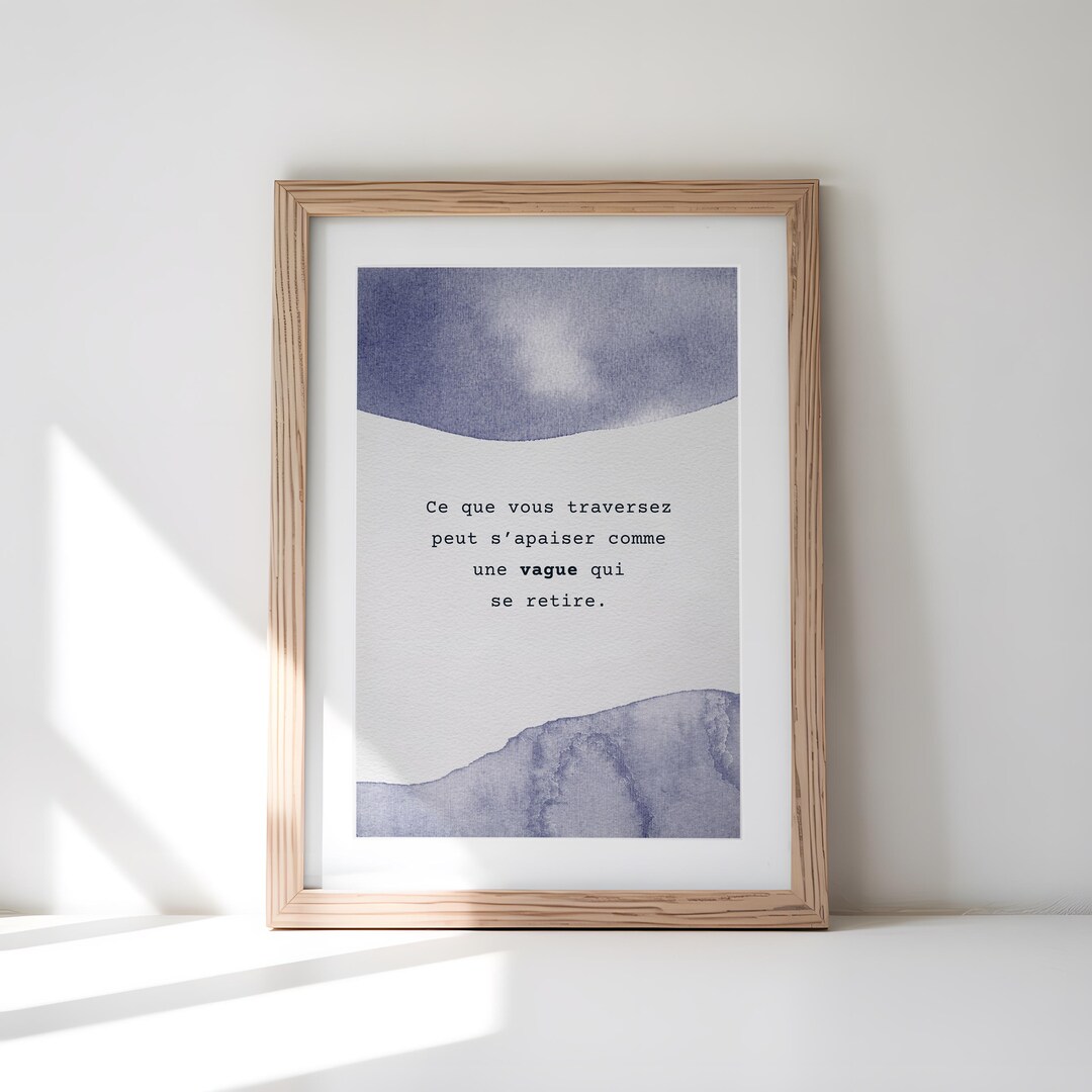 Watercolor Wave Therapeutic Poster Soothing Wall Art for Psychologists ...