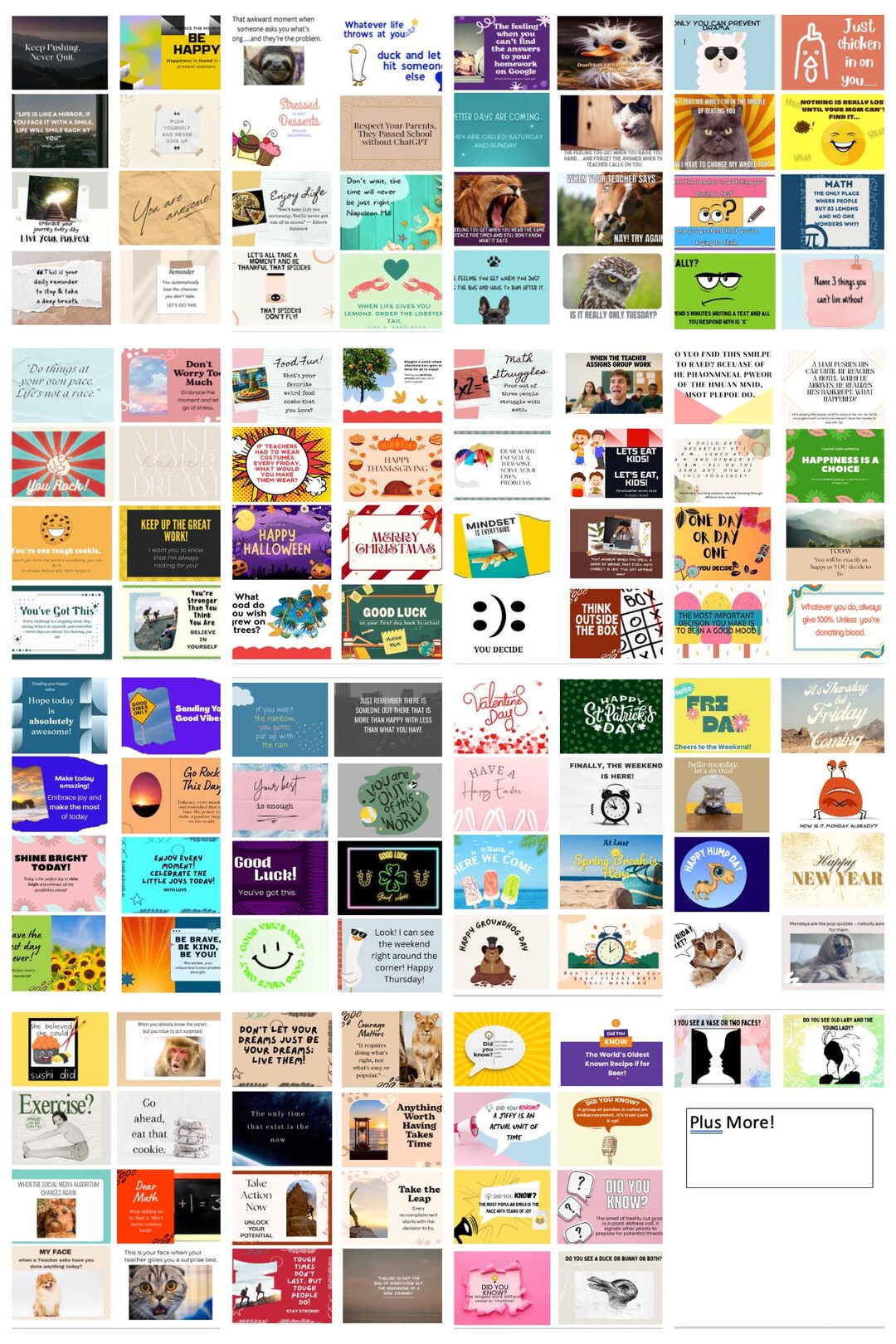 180 Inspirational & Encouraging Cards for Kids, Teens and Students - Etsy