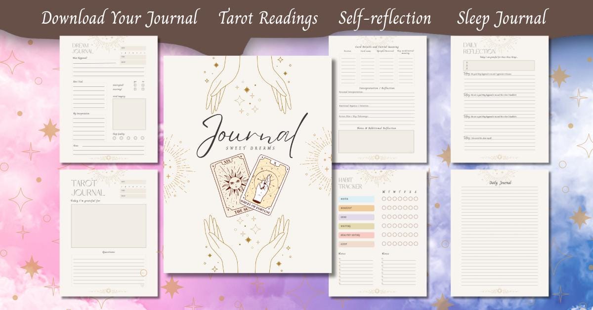 Tarot Journal Printable | Tarot Spread, Daily Tarot Journal | Tarot ...
