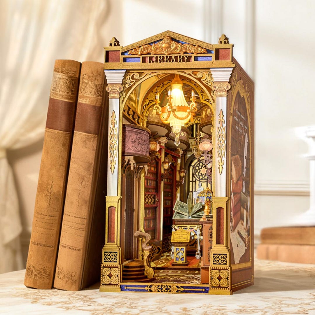 Rolife Library of Wonders Book Nook – Victorian Shelf Insert Decor for ...