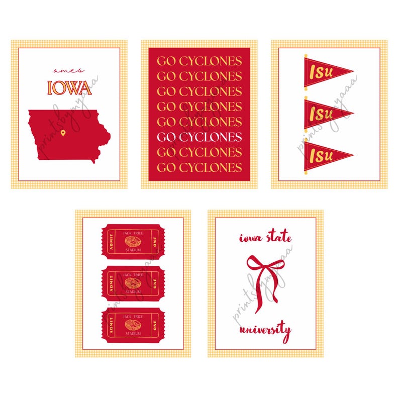 Iowa State University Dorm Decor: Modern Wall Art Prints (PDF Download ...