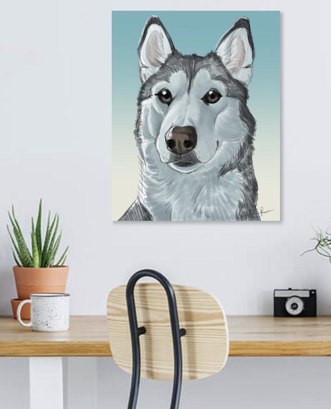 Pet Portrait Custom Colour Digital Sketch | Handmade Hand Drawn Cute ...