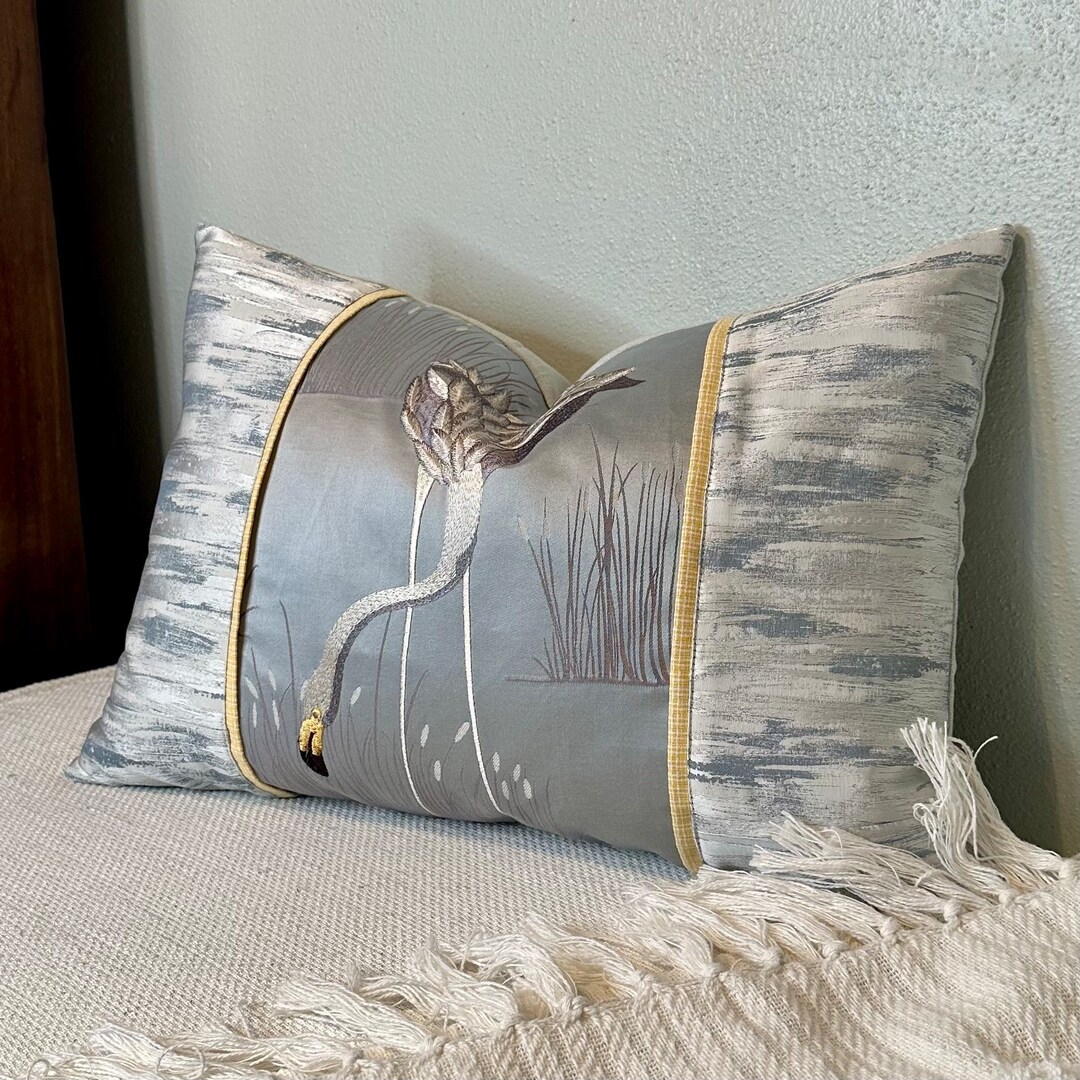 Flamingo Pillow Cover Boho Style Zero Waste Fabrics Coastal - Etsy