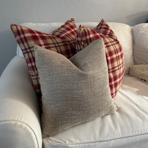 Silk Burlap Pillow Cover, Rustic Farmhouse Pillows, Neutral Decor ...