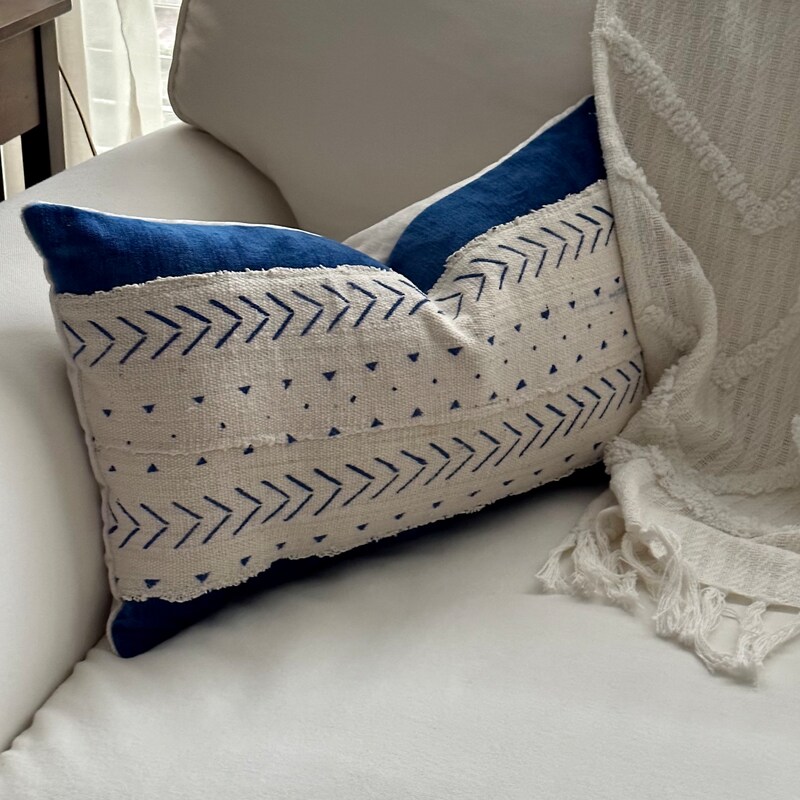 Blue Boho Pillow - Etsy