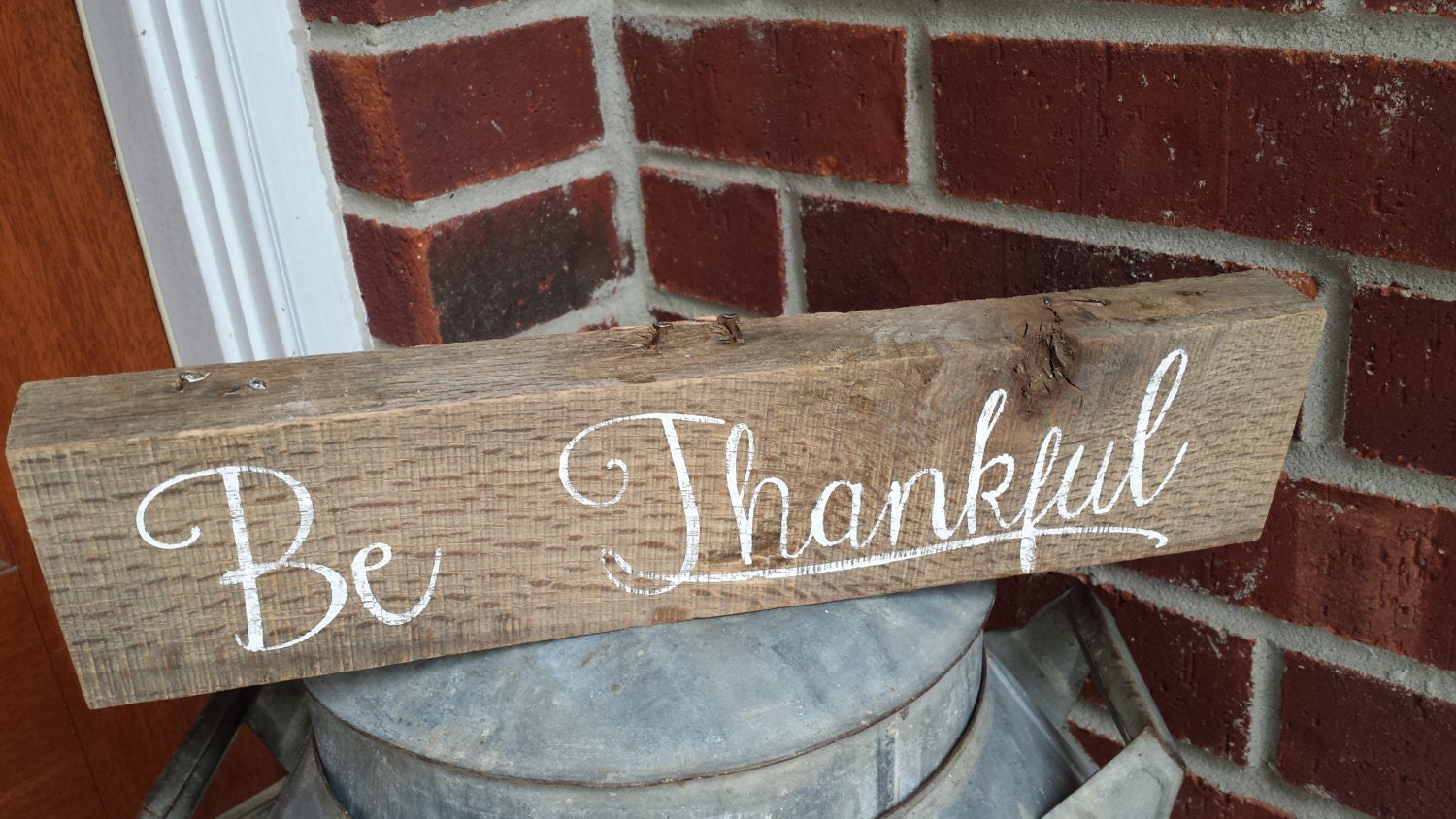 Be Thankful Sign Rustic Reclaimed Wood // Natural // - Etsy