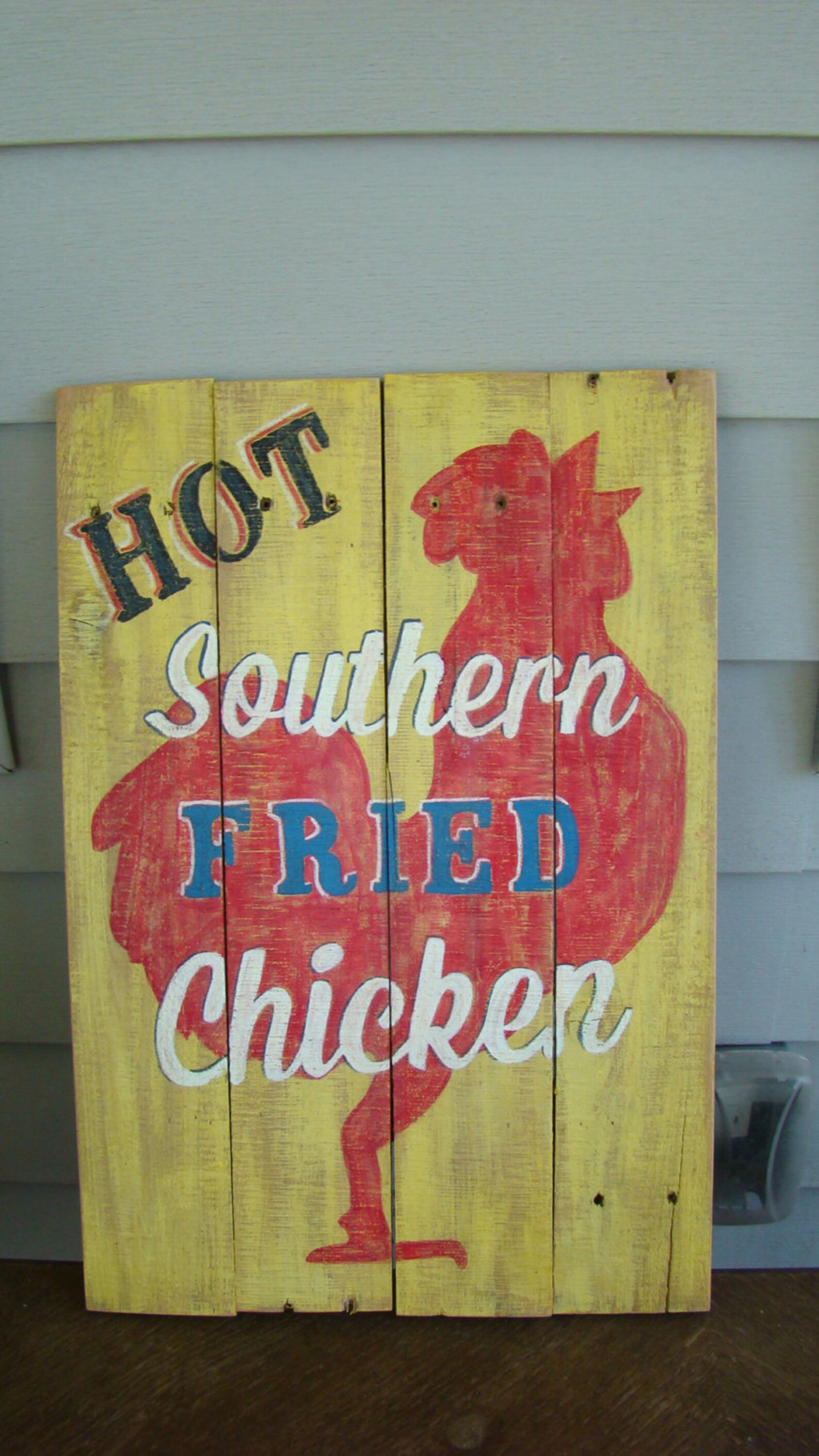 Southern Fried Chicken Sign Reclaimed Wood Rustic Hand - Etsy
