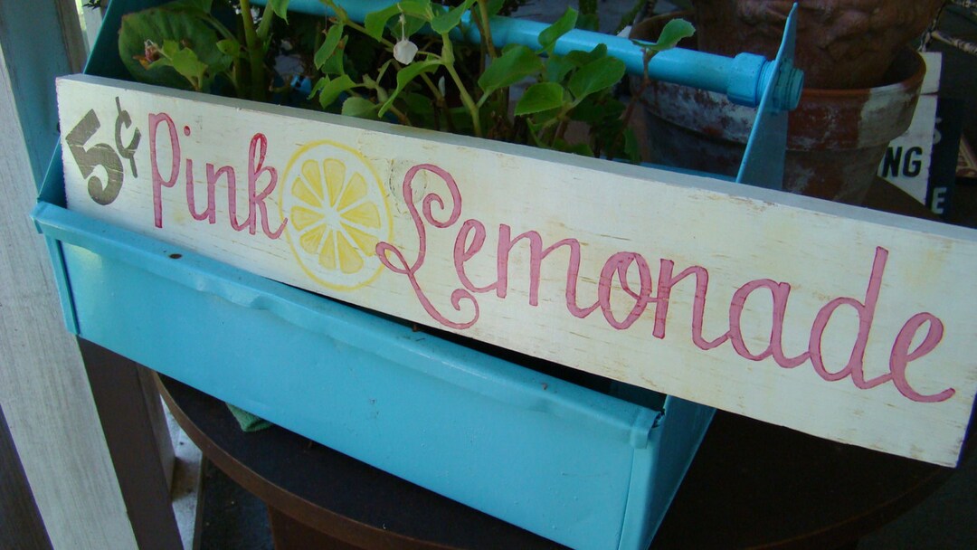 5 Cent Pink Lemonade Rustic Reclaimed Wood Sign - Etsy