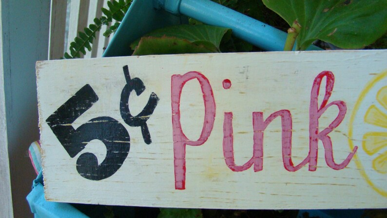 5 Cent Pink Lemonade Rustic Reclaimed Wood Sign - Etsy
