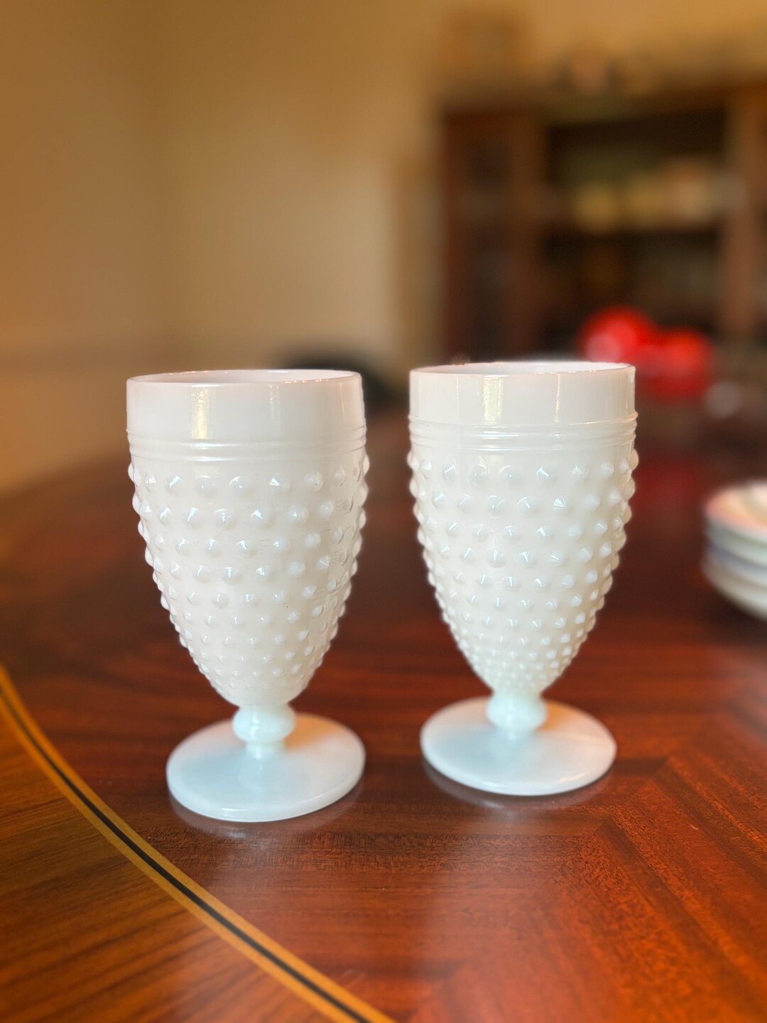 Vintage Milk Glass Hobnail Goblets Set of 2 - Etsy