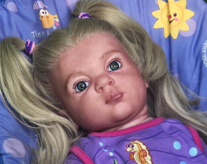 Reborn Baby Girl Awake 24" Blond Blue Eyes Doll Ready to Ship OOAK ...