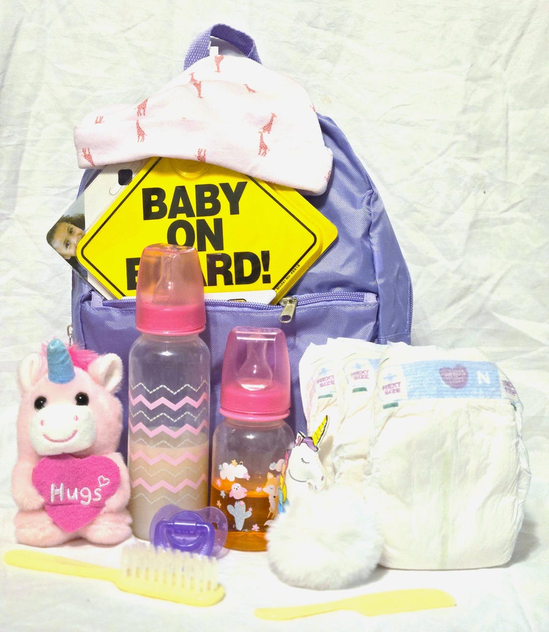 Reborn Baby Girl Doll Purple Travel Backpack Diaper Bag With Baby ...