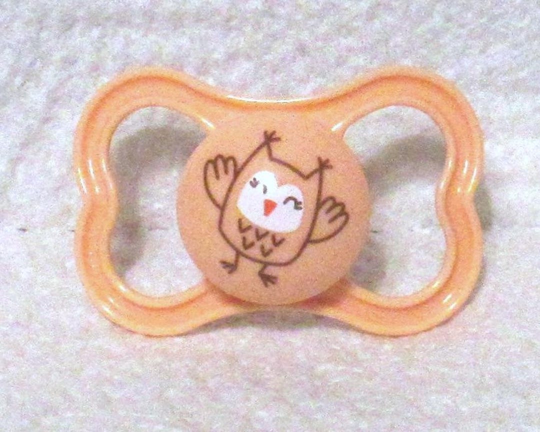 Reborn Baby Pacifier Peach Owl Full Magnetic or Putty You Choose Ready ...