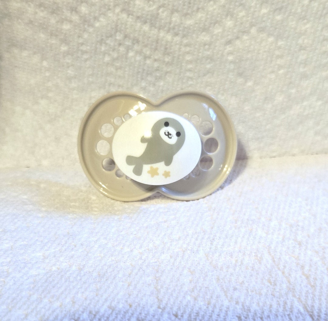 Reborn Baby Pacifier Gray Seal Full Magnetic or Putty You Choose Ready ...