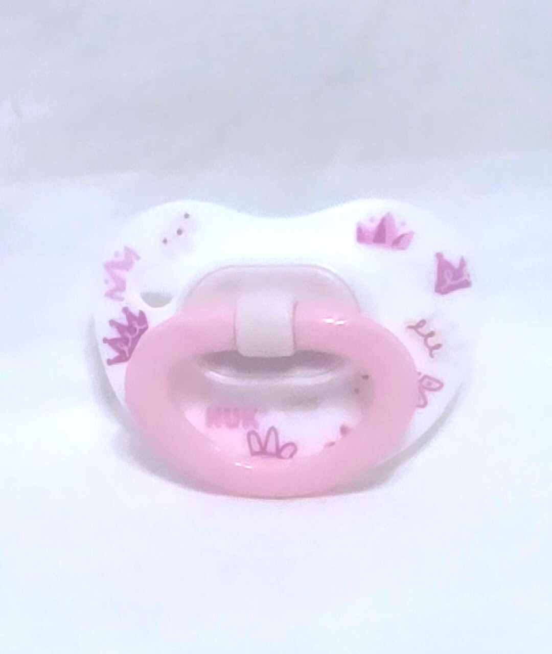 Reborn Baby Pacifier White W Pink Crowns Full Magnetic or Putty You ...