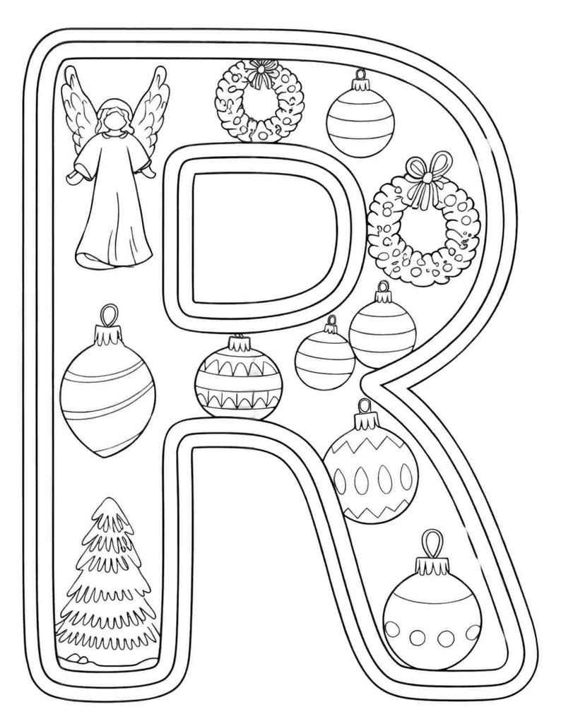 Christmas Alphabet Coloring Pages Bundle 52 Festive Designs for Kids - Etsy