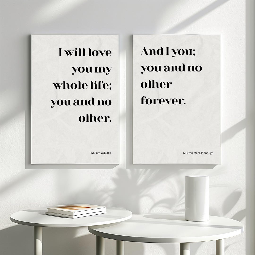 Romantic Braveheart Quote Print Set of 2 | William Wallace & Murron ...