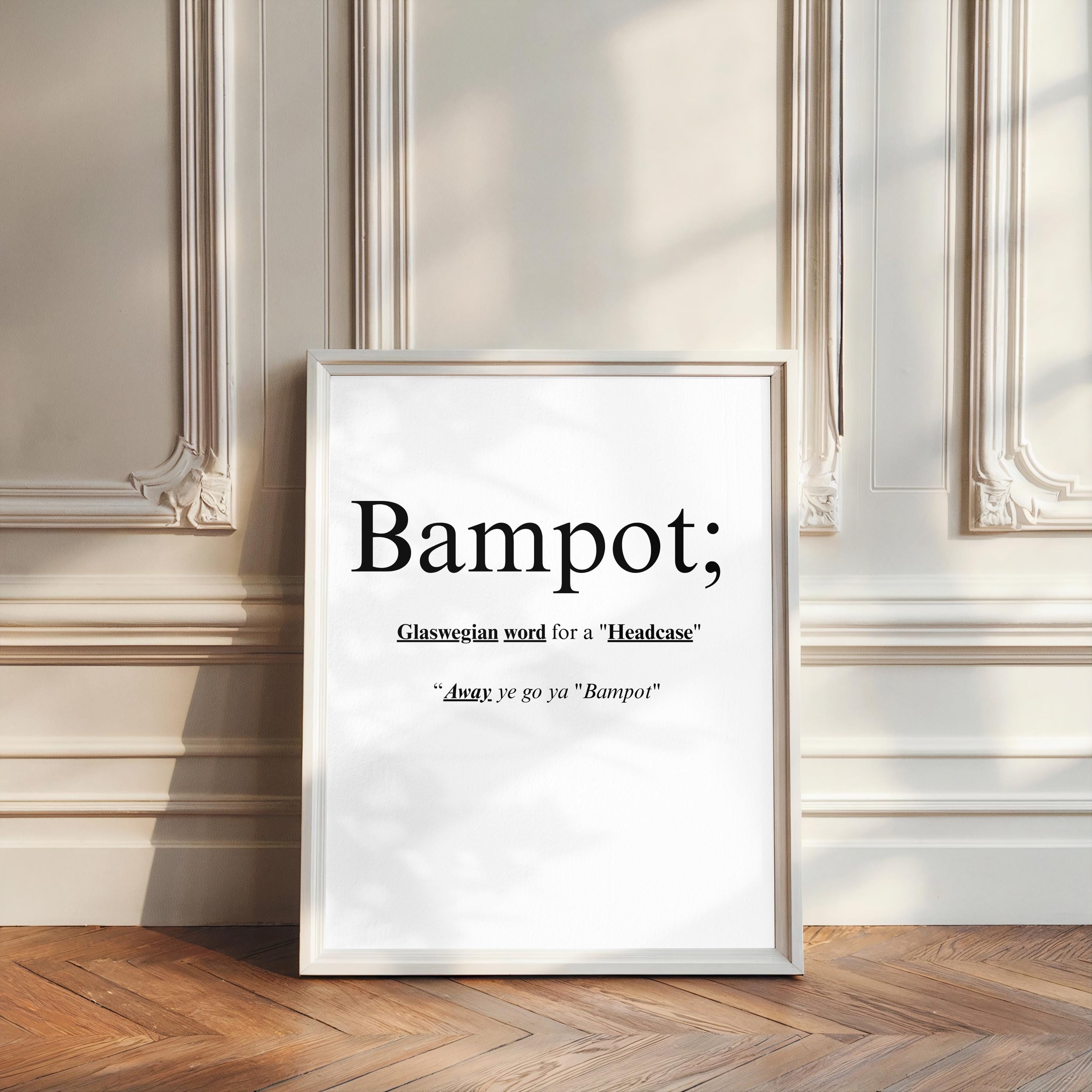 Minimalist Definition Print | Funny Scottish Slang Wall Art | Humorous ...