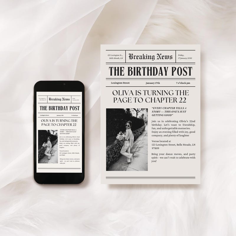 Newspaper Cover Invites - Etsy