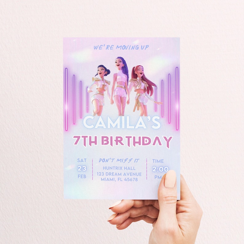 Editable KPOP Demon Hunters Birthday Invitation Template, Digital ...