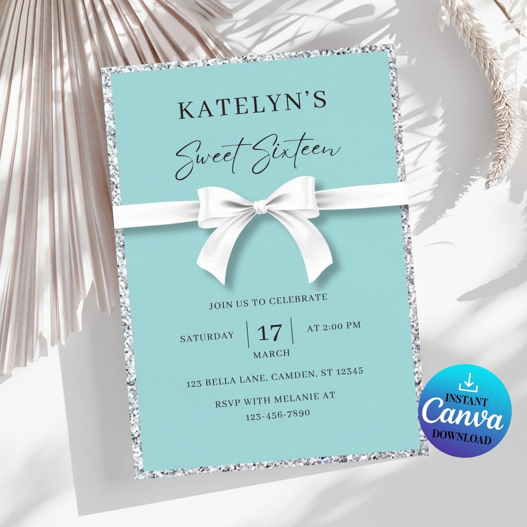 Breakfast at Tiffany’s Sweet Sixteen Invitation, Tiffany Blue Birthday ...