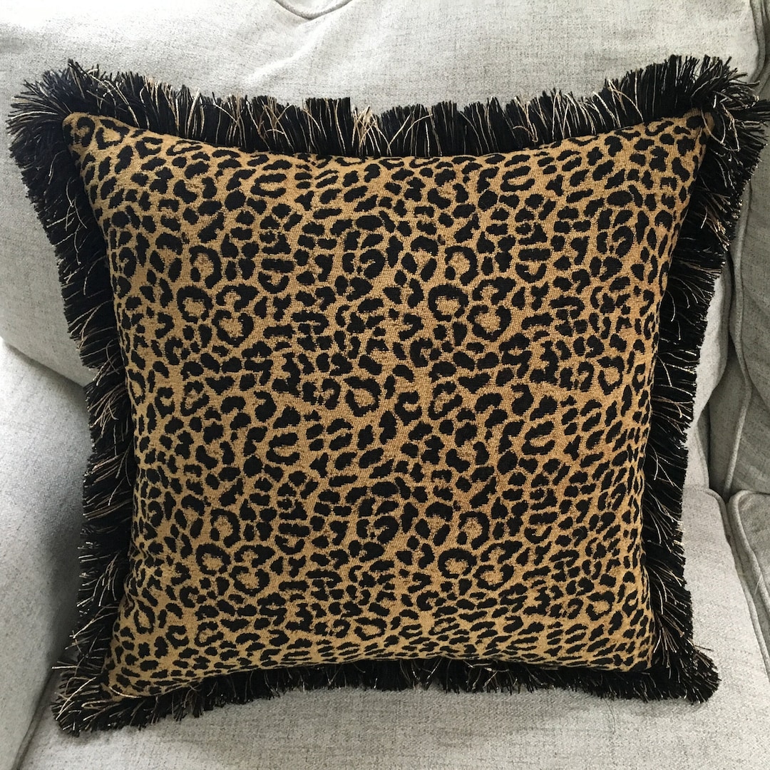 Solid Leopard Pillow (shown in Back) | Leopard Print Design | Custom ...