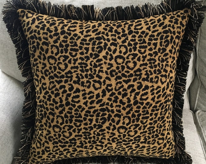 Solid Leopard Pillow (shown in Back) | Leopard Print Design | Custom ...