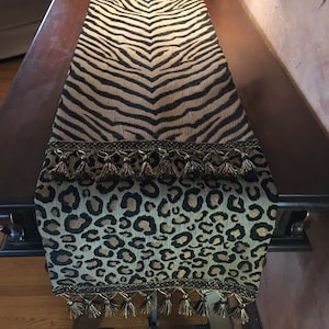 Animal Print Table Runner Tiger and Leopard Custom Handmade Designs - Etsy