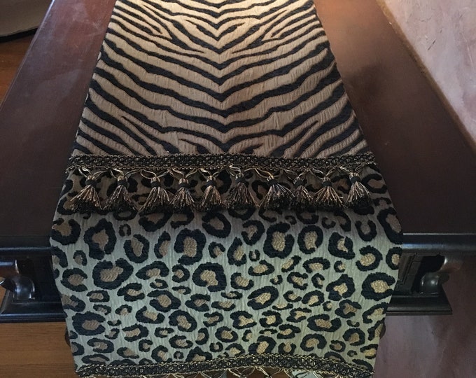 Animal Print Table Runner Tiger and Leopard Custom Handmade Designs - Etsy