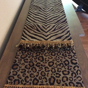 Animal Print Table Runner Tiger and Leopard Custom Handmade Designs - Etsy