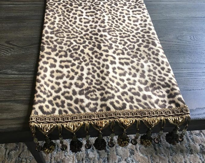 Beautiful Brown and Gold Velvet Table Runner With Fancy Beaded Trim ...