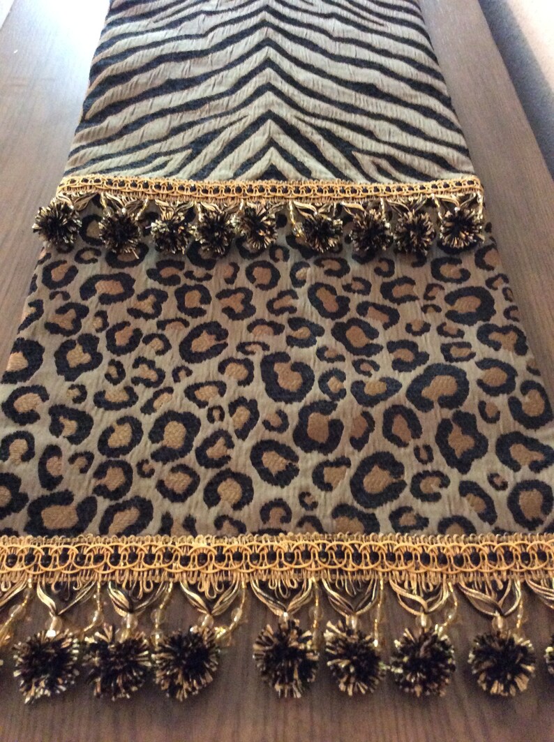 Animal Print Table Runner Tiger and Leopard Custom - Etsy