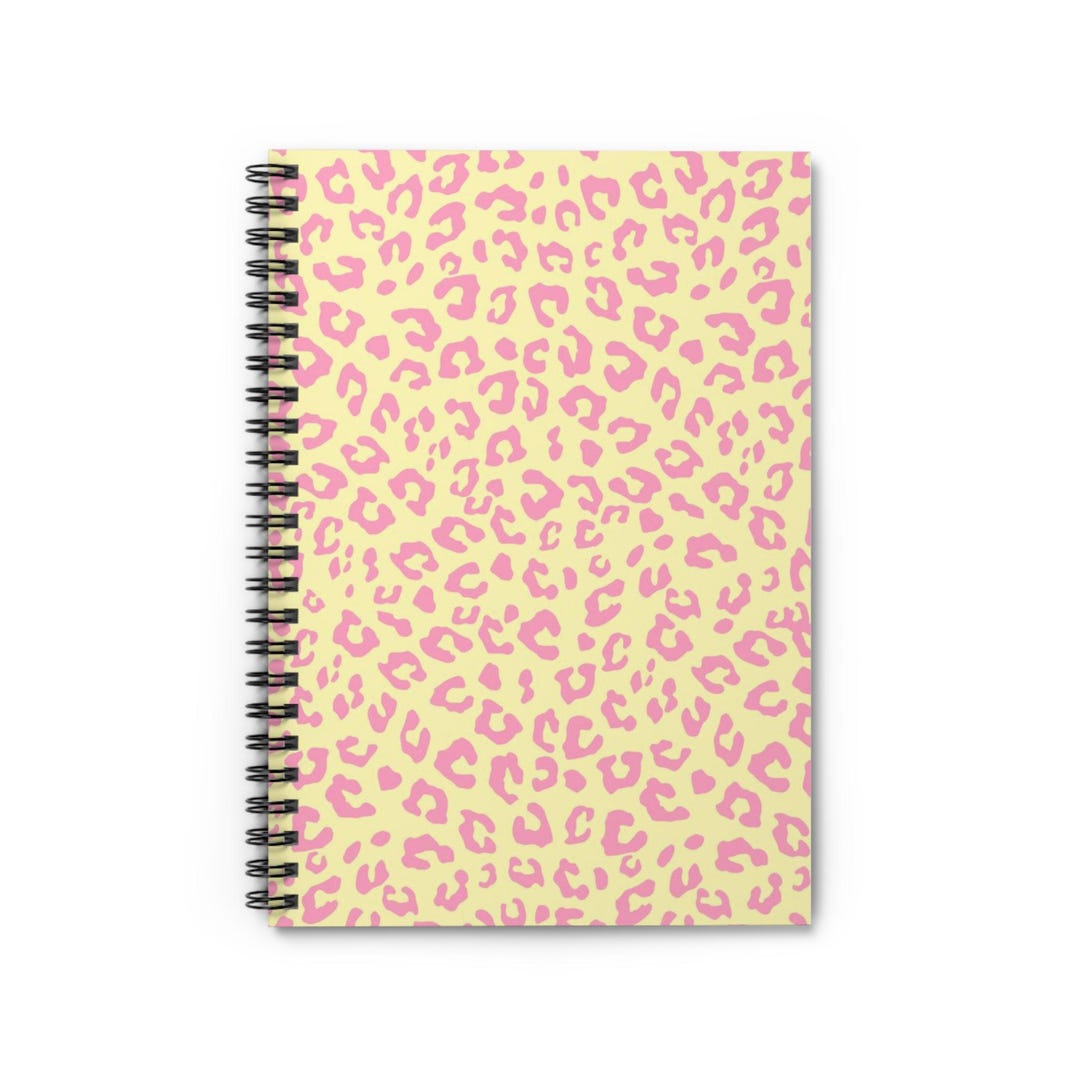 Pink Leopard Print Spiral Notebook for Note-taking, School Supplies ...