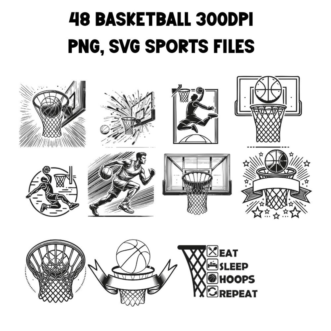 Basketball SVG Bundle, 48 Basketball PNG, Cricut Files, Girls ...