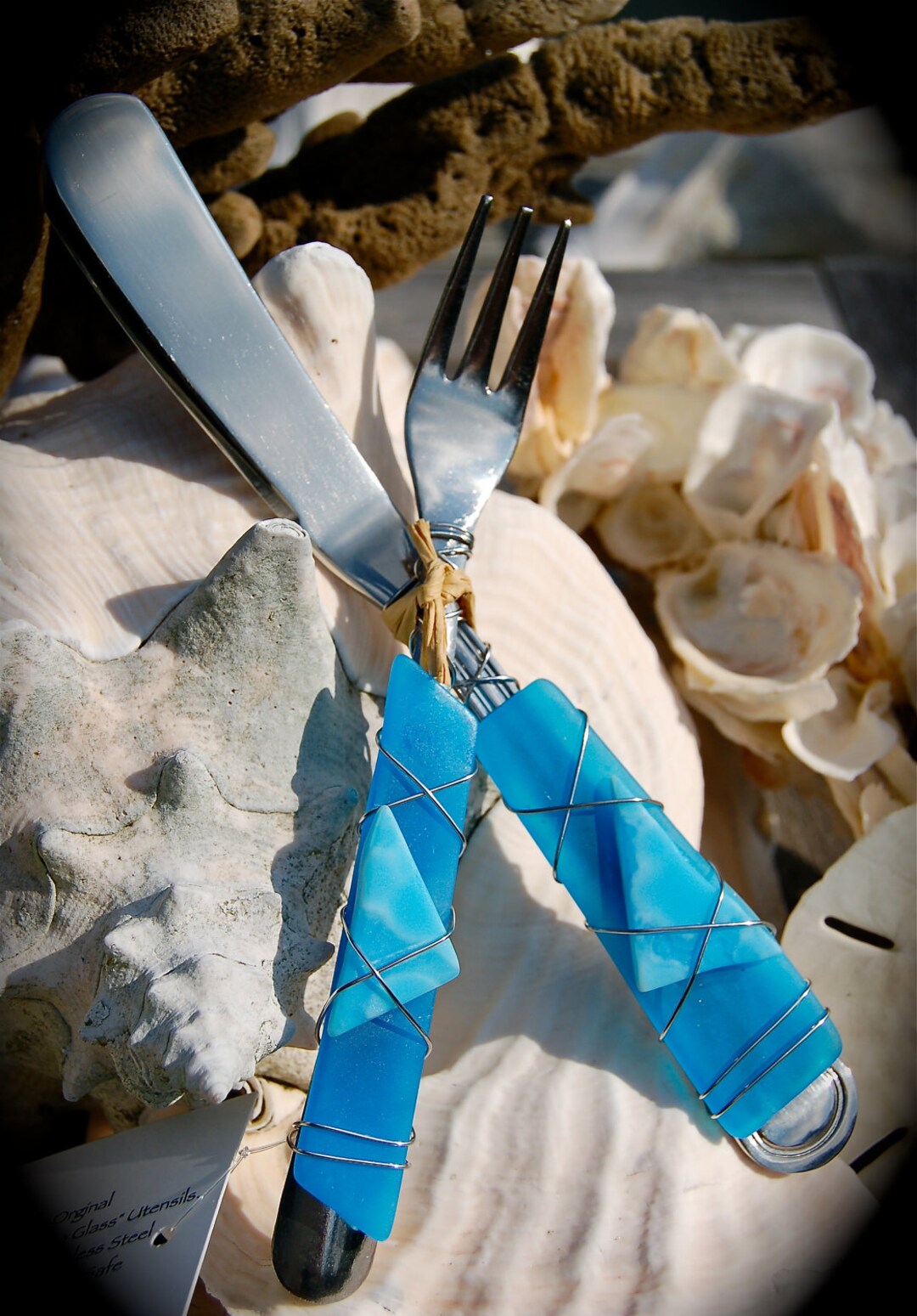 Sea Glass Appetizer Set Made With Recycled Bottle tumbled Island Glass ...