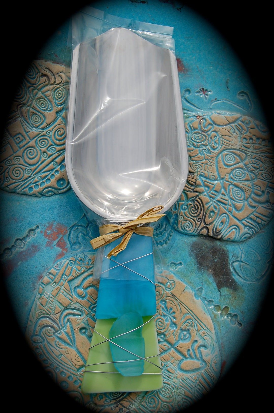 Sea Glass Ice Scoop: Recycled Bottle Glass, Caribbean Colors - Etsy