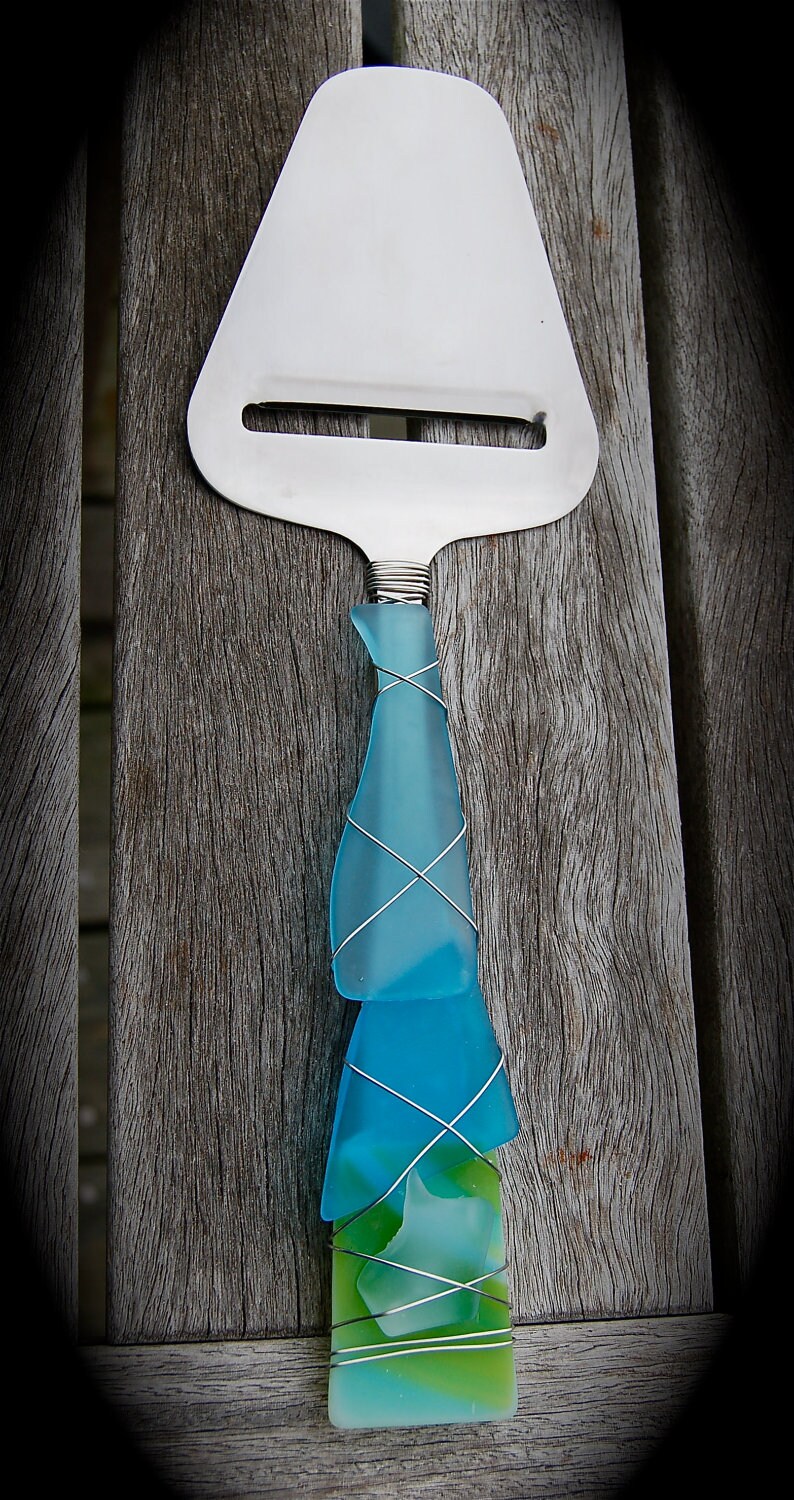 Sea Glass Cheese Plane Server Made With Recycled Bottle | Etsy