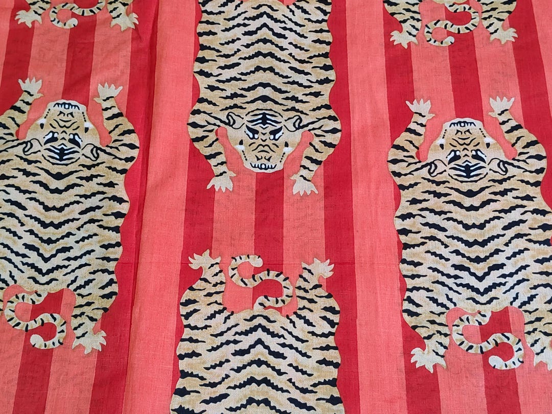 Tiger Stripe Cotton Fabric, Jaipuri Block Printed Fabrics by the Yard ...