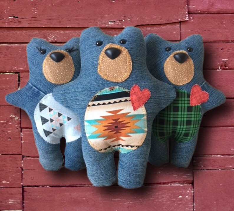 Denim Teddy Bear Sewing Pattern - Etsy