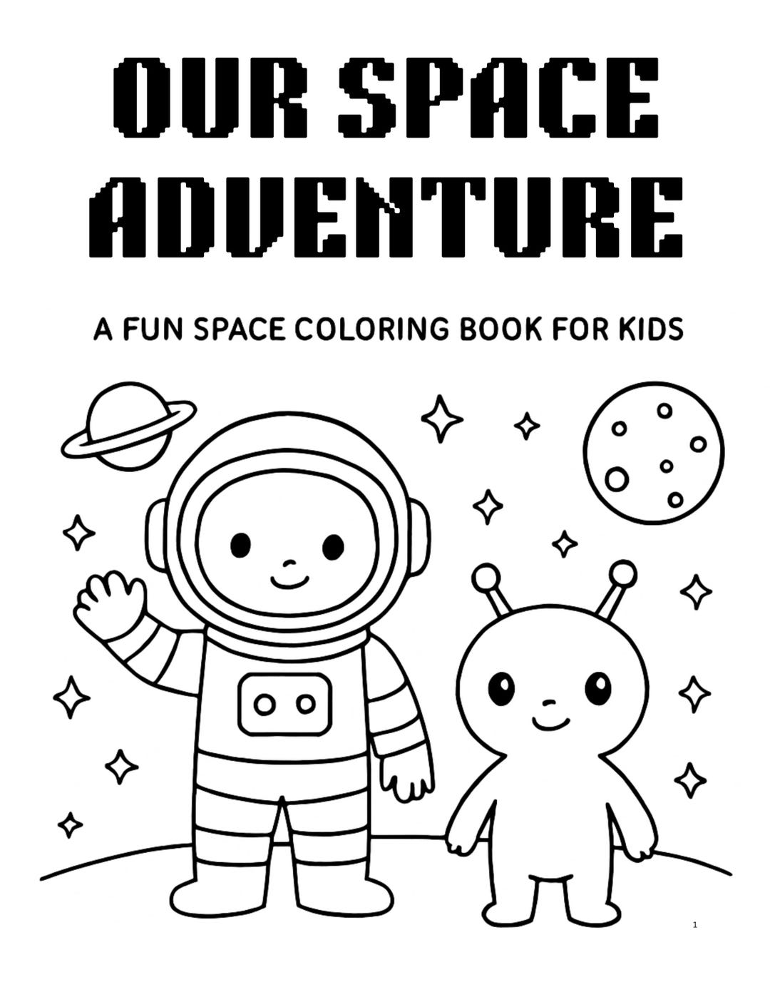 Space Coloring Book for Kids | Astronauts, Planets (instant Download ...