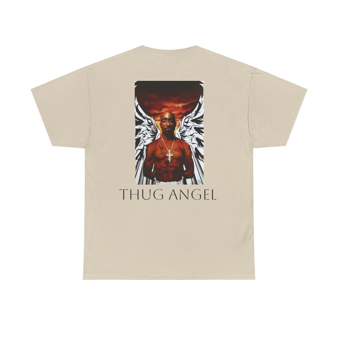 2pac "thug Angel" Rap Graphic T | Mens Aesthetic Streetwear | Hanes 100 ...