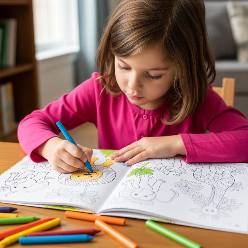 Printable Kids Coloring Book, Fun Animals-activities for Ages 4–8 ...