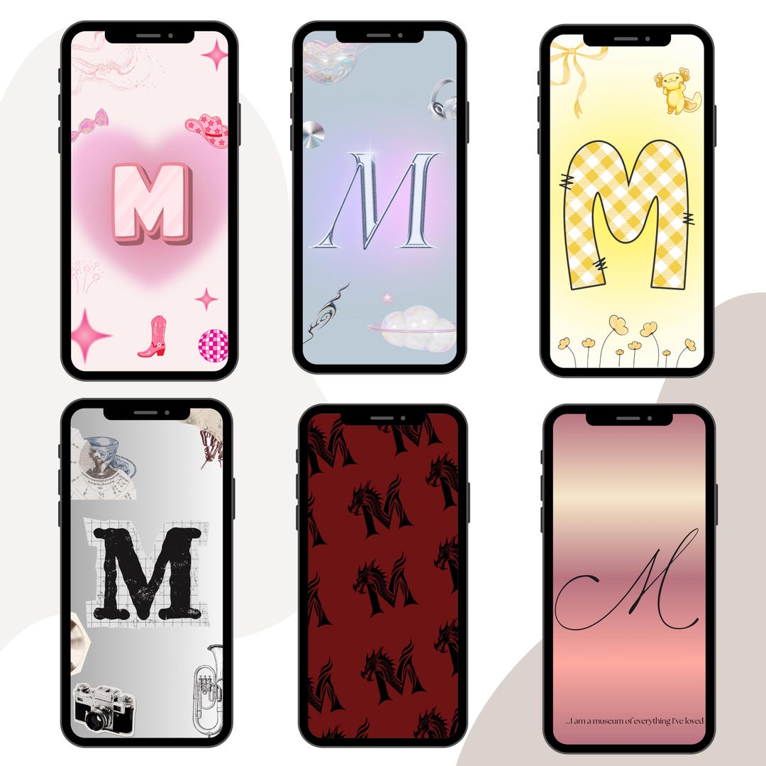 6-PACK Aesthetic Iphone/android Screensavers for M Names ...