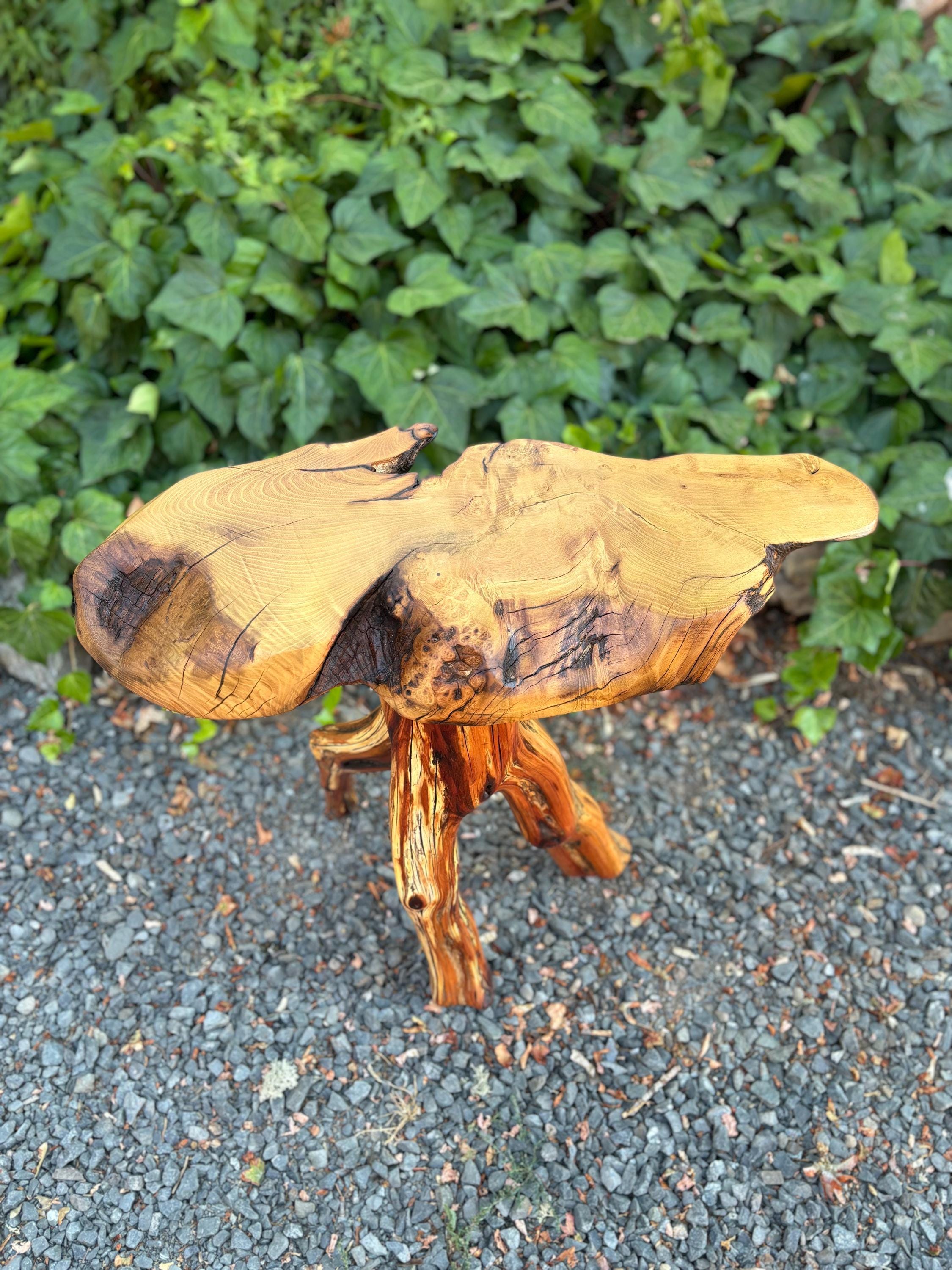 Natural Wood Side Table Rustic Home Furnishings Sustainably Handcrafted ...