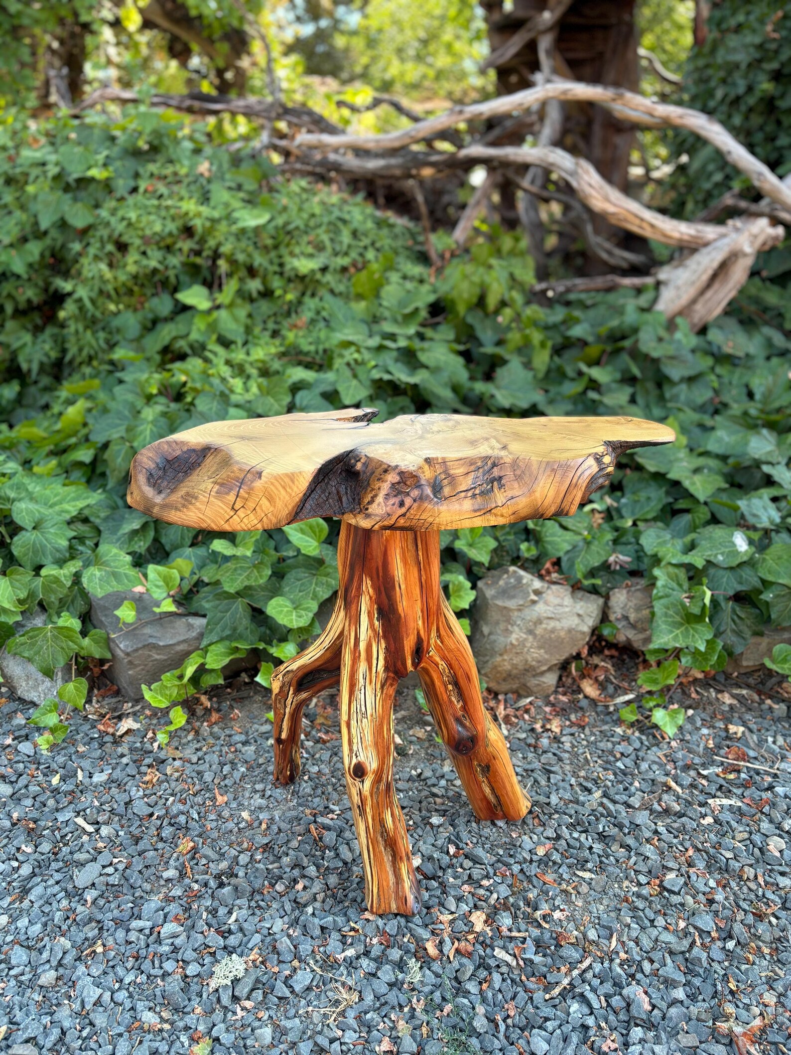 Natural Wood Side Table Rustic Home Furnishings Sustainably Handcrafted ...