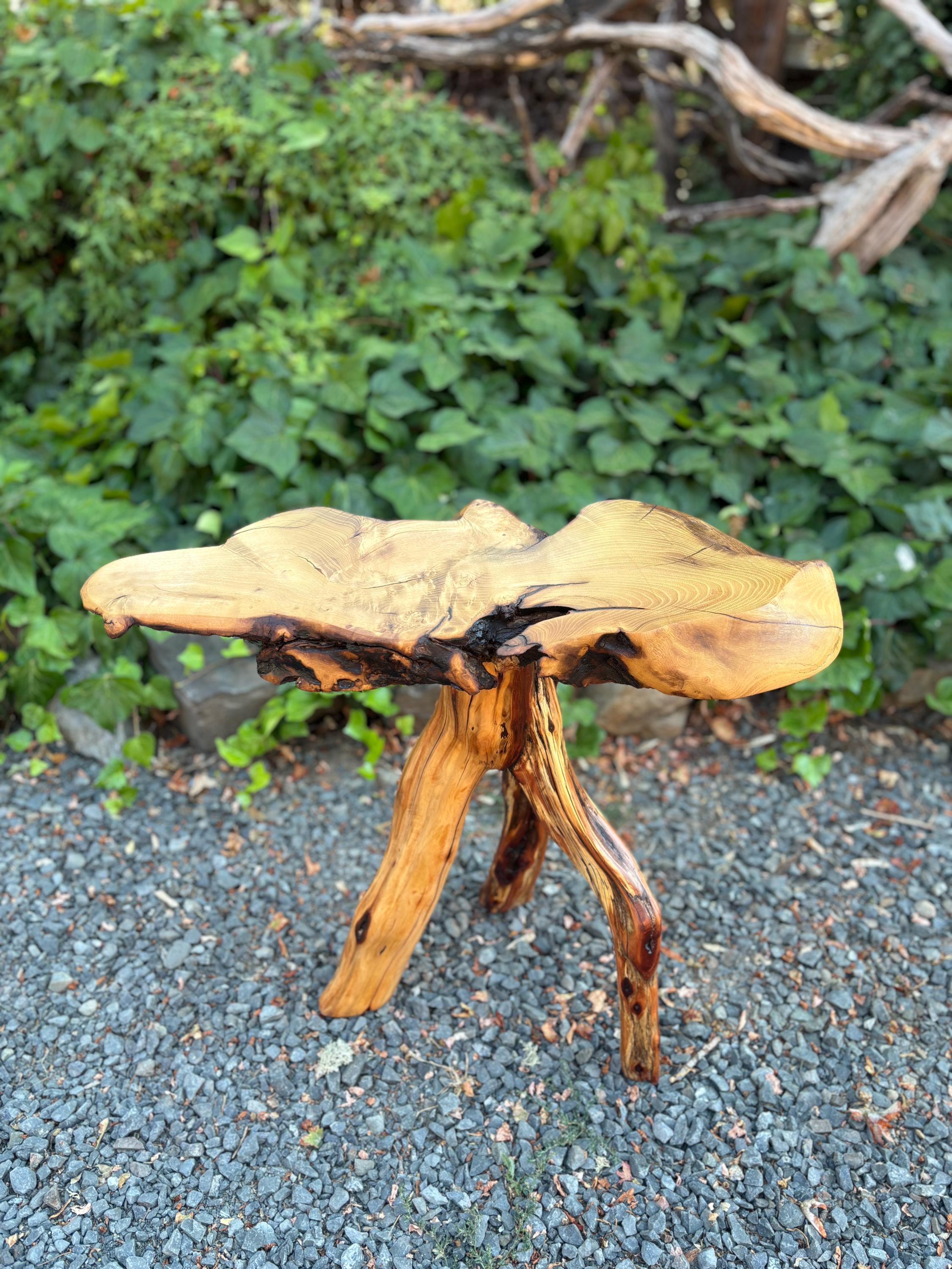 Natural Wood Side Table Rustic Home Furnishings Sustainably Handcrafted ...